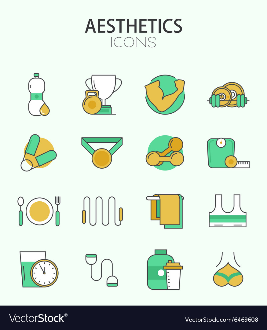 Modern thin line flat design of icons set Vector Image