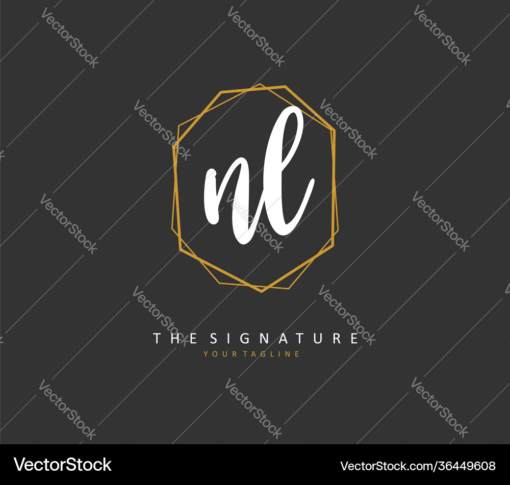 Nl initial letter handwriting and signature logo Vector Image