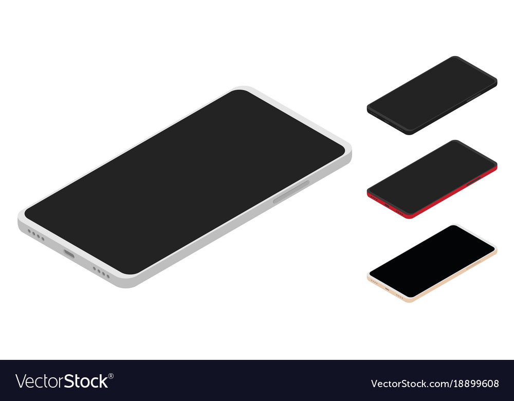 Set of isometric smartphones Royalty Free Vector Image