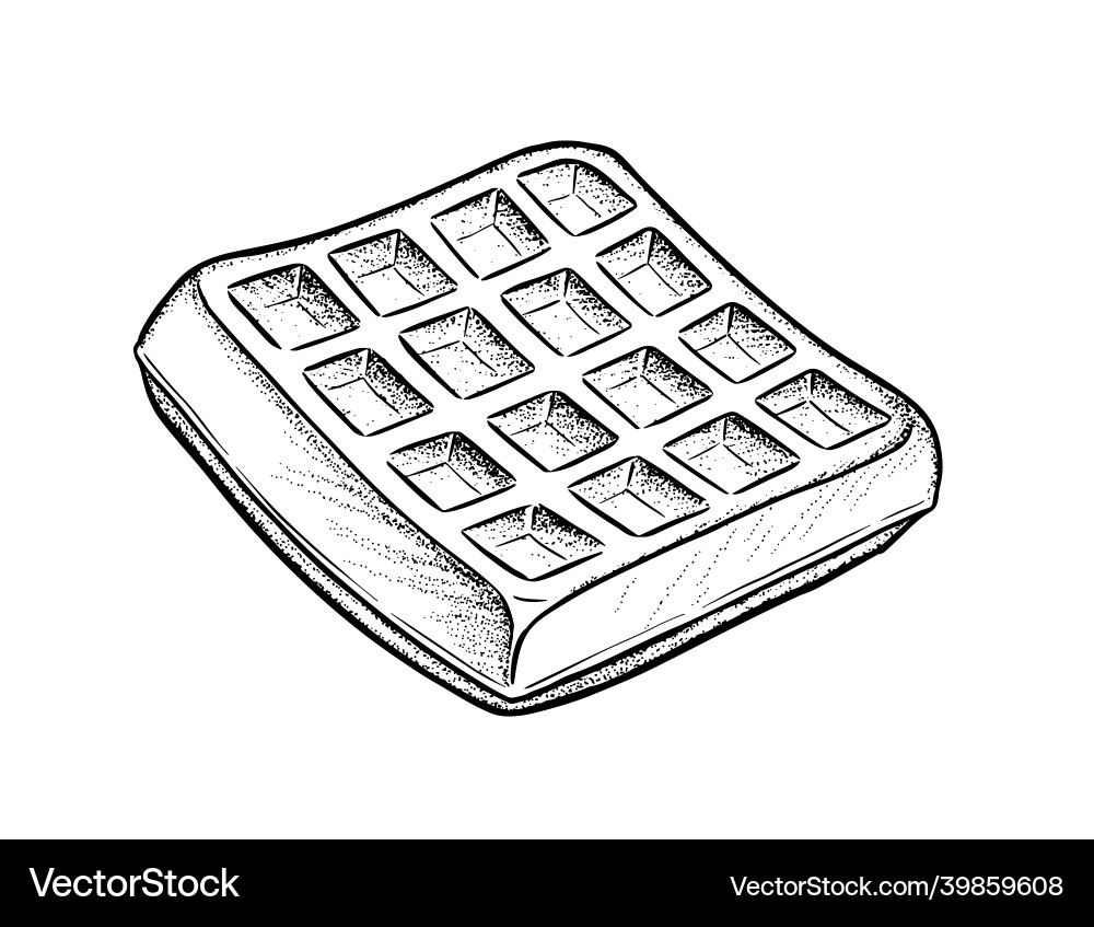 Vintage style of waffle Royalty Free Vector Image