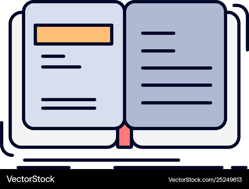 Author book open story storytelling flat color Vector Image