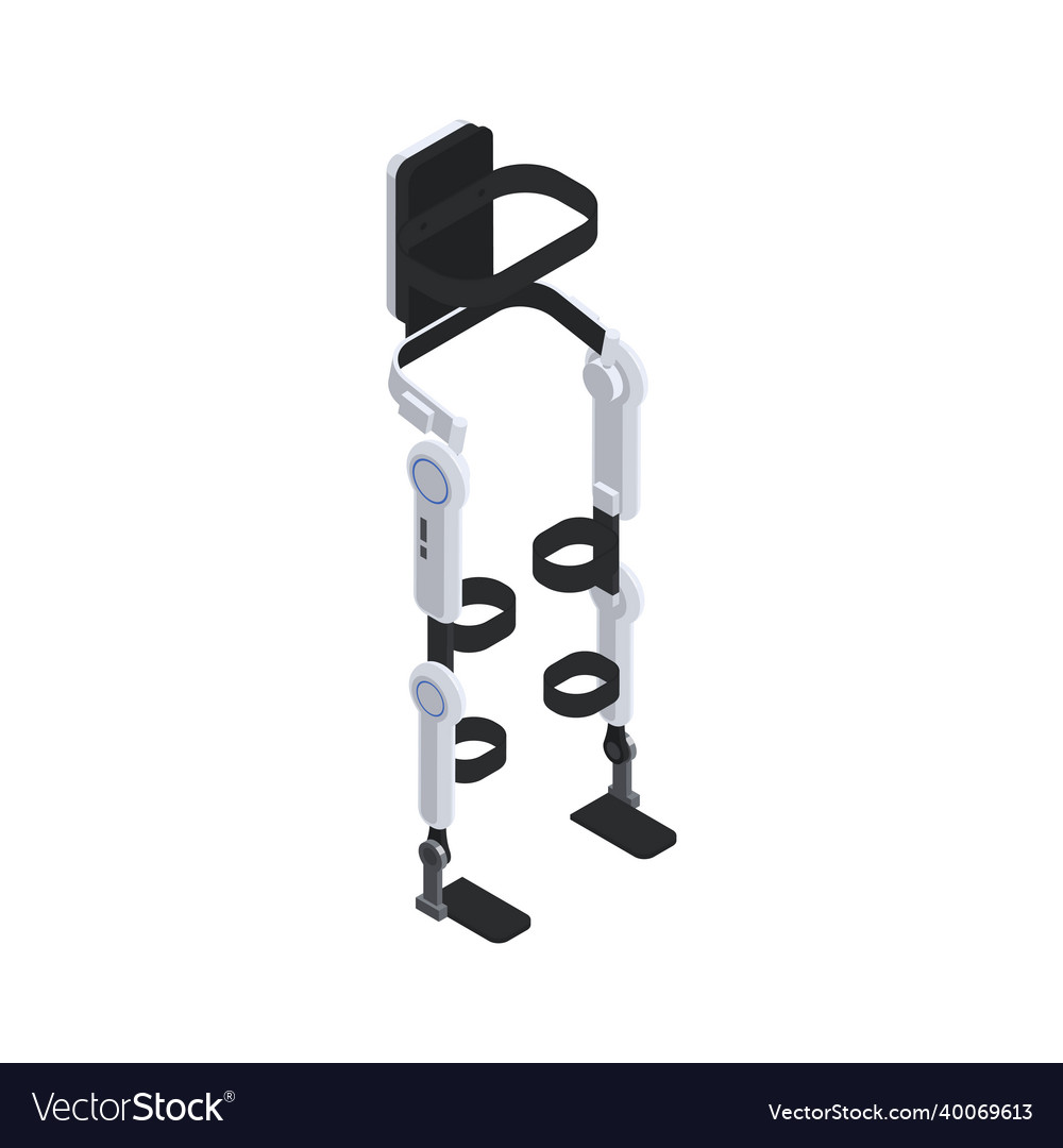 Bionic suite isometric composition Royalty Free Vector Image