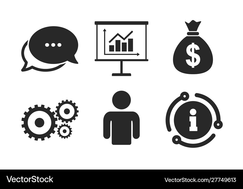 Business signs human and presentation board Vector Image