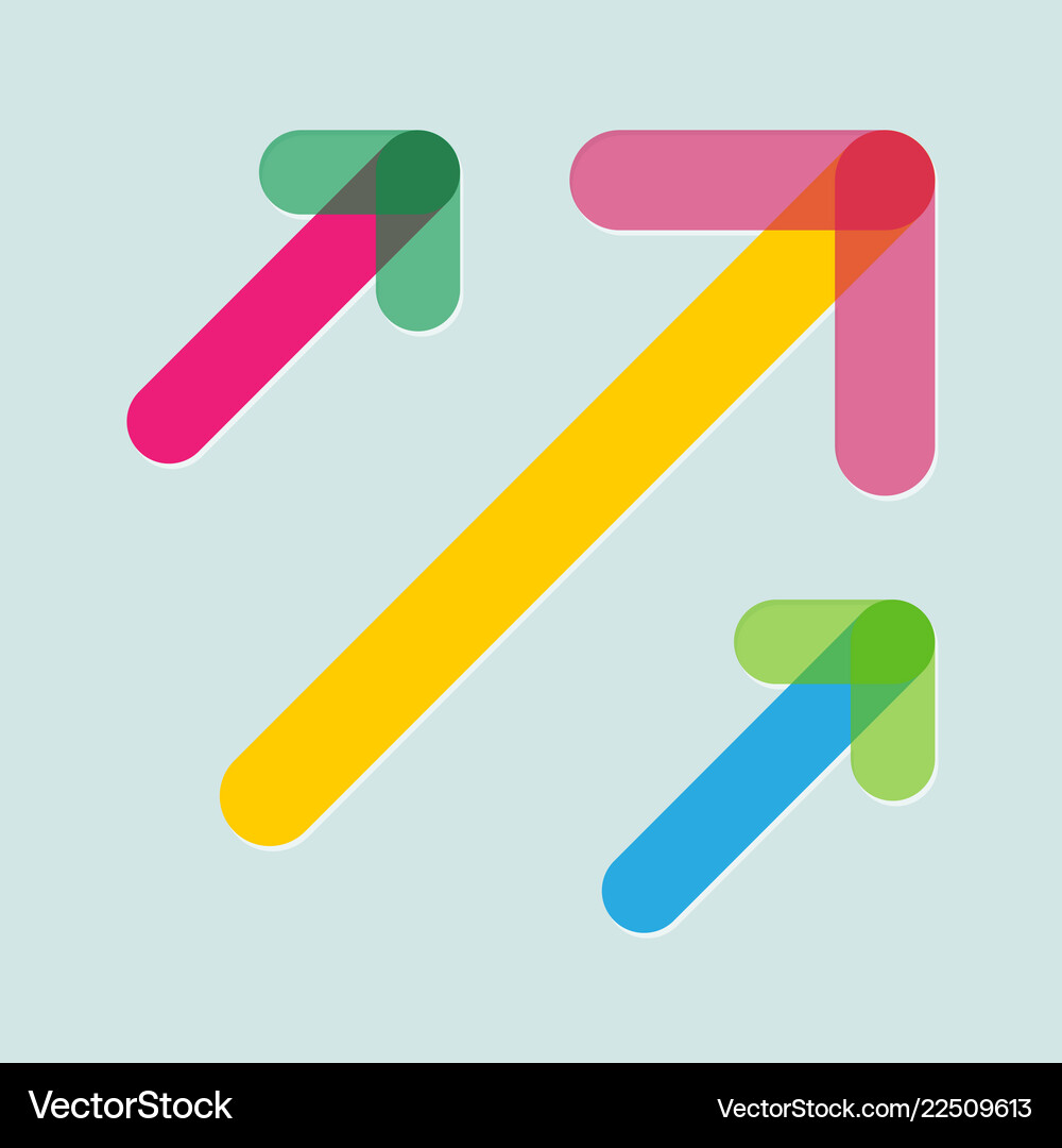 Colorful arrows in trendy flat style Royalty Free Vector