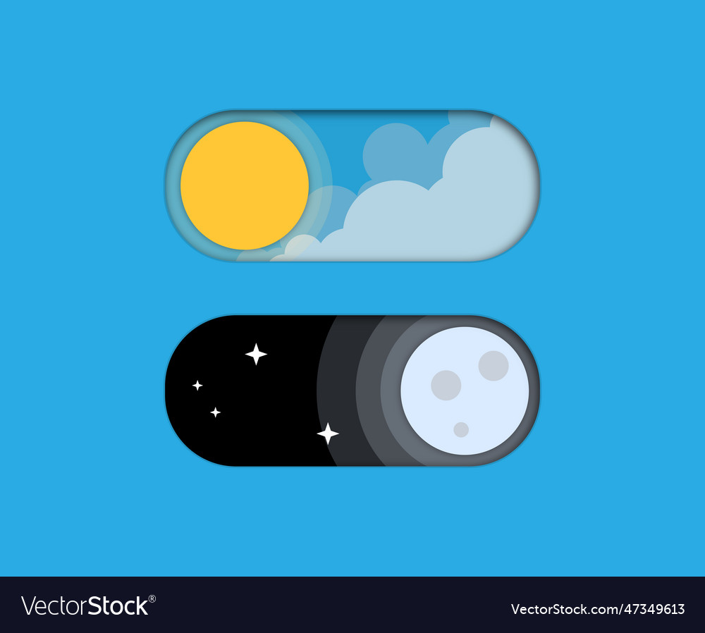 Day and night mode buttons Royalty Free Vector Image