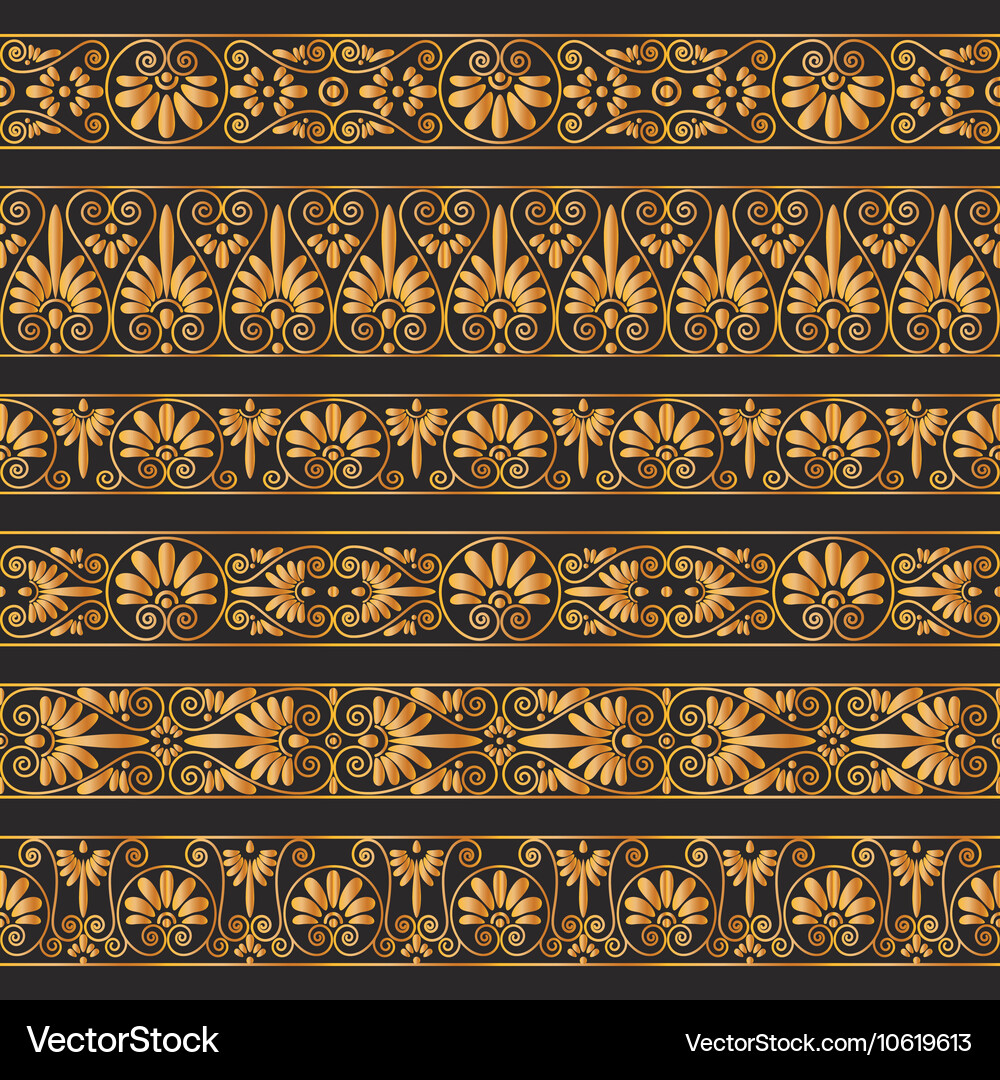 Golden antique borders on dark brown Royalty Free Vector