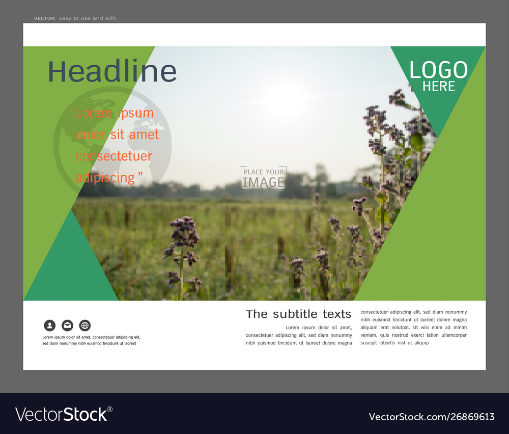 Greenery presentation layout template Royalty Free Vector