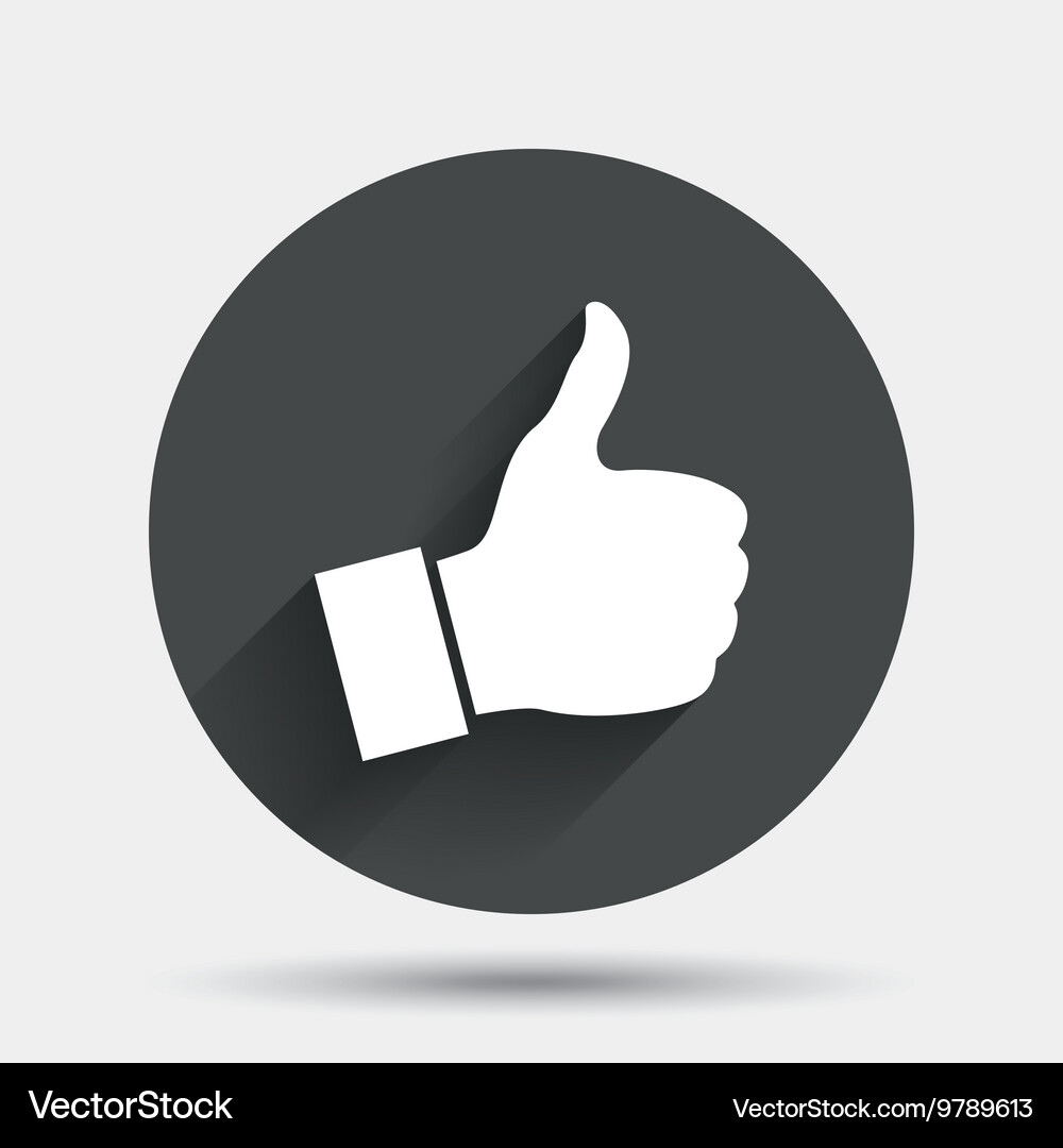 Like sign icon hand finger up symbol Royalty Free Vector