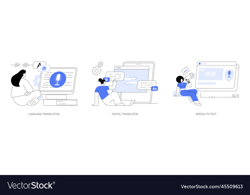 Multilingual mobile application abstract concept Vector Image