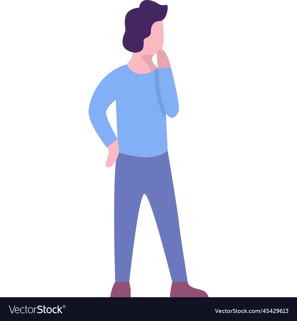 Pensive student doubt person flat icon Royalty Free Vector Pensive student doubt person flat icon Royalty Free Vector