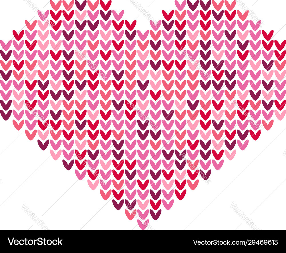 Pink knit heart for valentines icon Royalty Free Vector