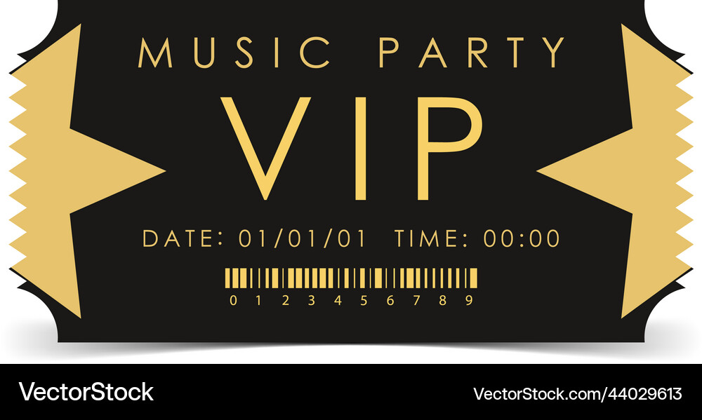 Sample ticket for a musical concert modern Vector Image