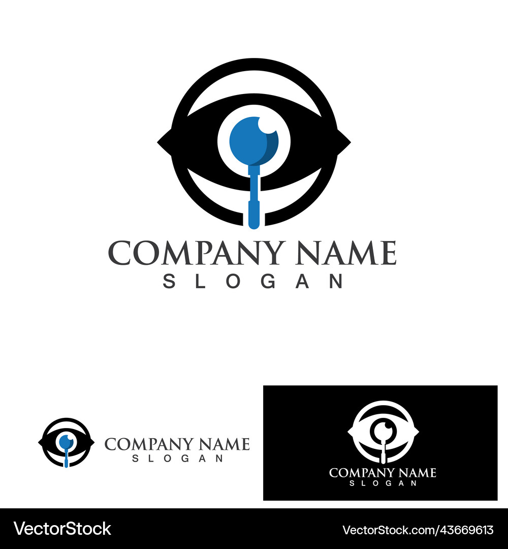 Search eye logo and symbol template Royalty Free Vector