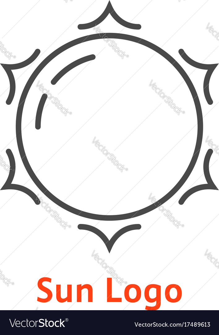 Simple thin line sun logo Royalty Free Vector Image Simple thin line sun logo Royalty Free Vector Image
