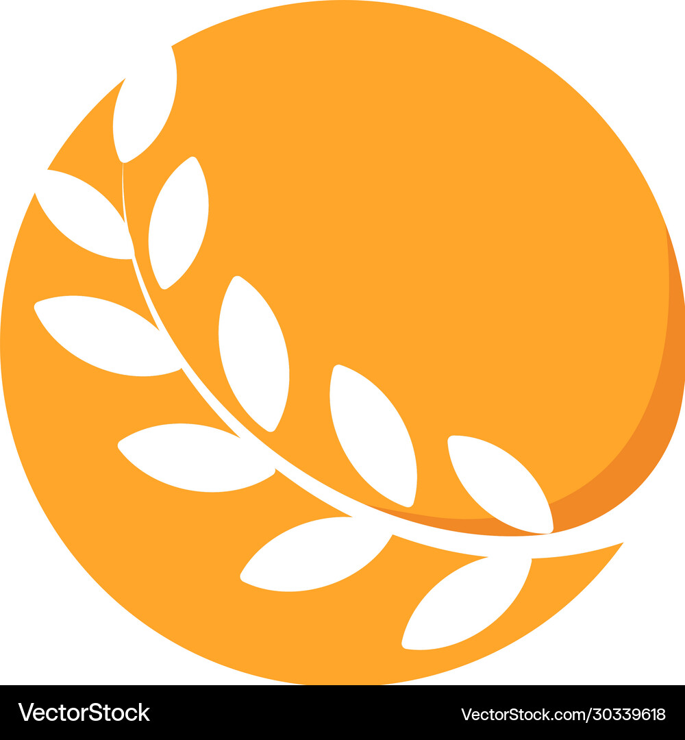 Abstract circle orange color logo branch with Vector Image