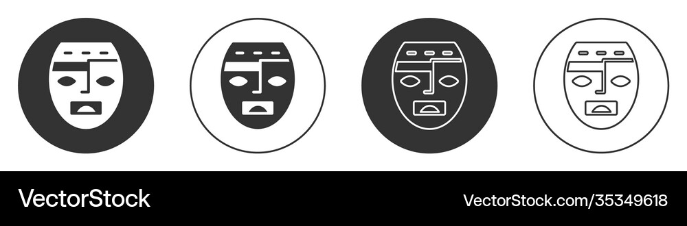Black mexican mayan or aztec mask icon isolated Vector Image