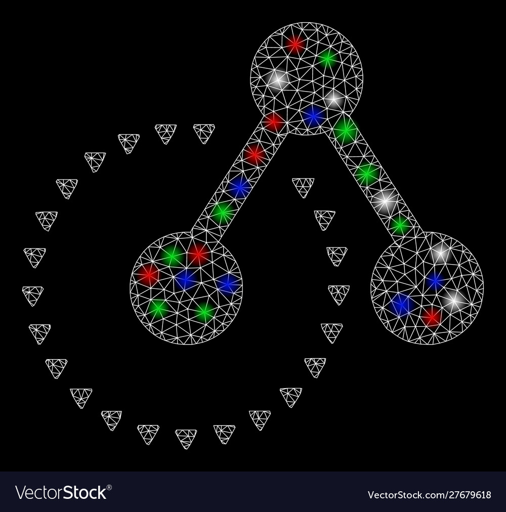 Bright Mesh Network Molecule Structure Analysis Vector Image