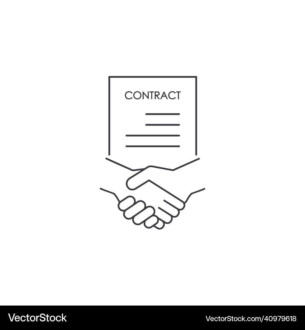 Business signing a contract icon handshake Vector Image