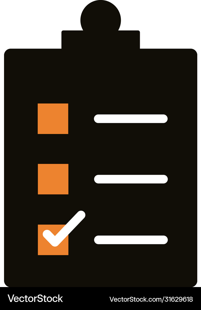 Checklist clipboard silhouette style icon Vector Image