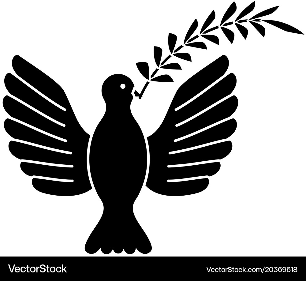 Dove carrying a branch icon Royalty Free Vector Image