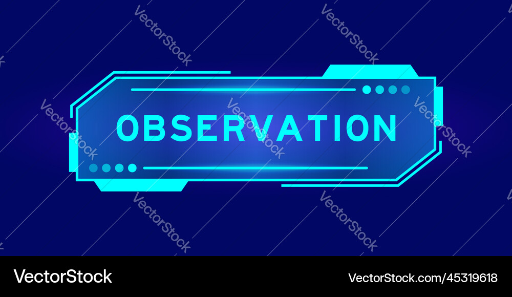 Futuristic hud banner that have word observation Vector Image