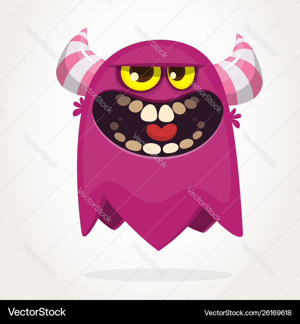 Happy cartoon monster character Royalty Free Vector Image