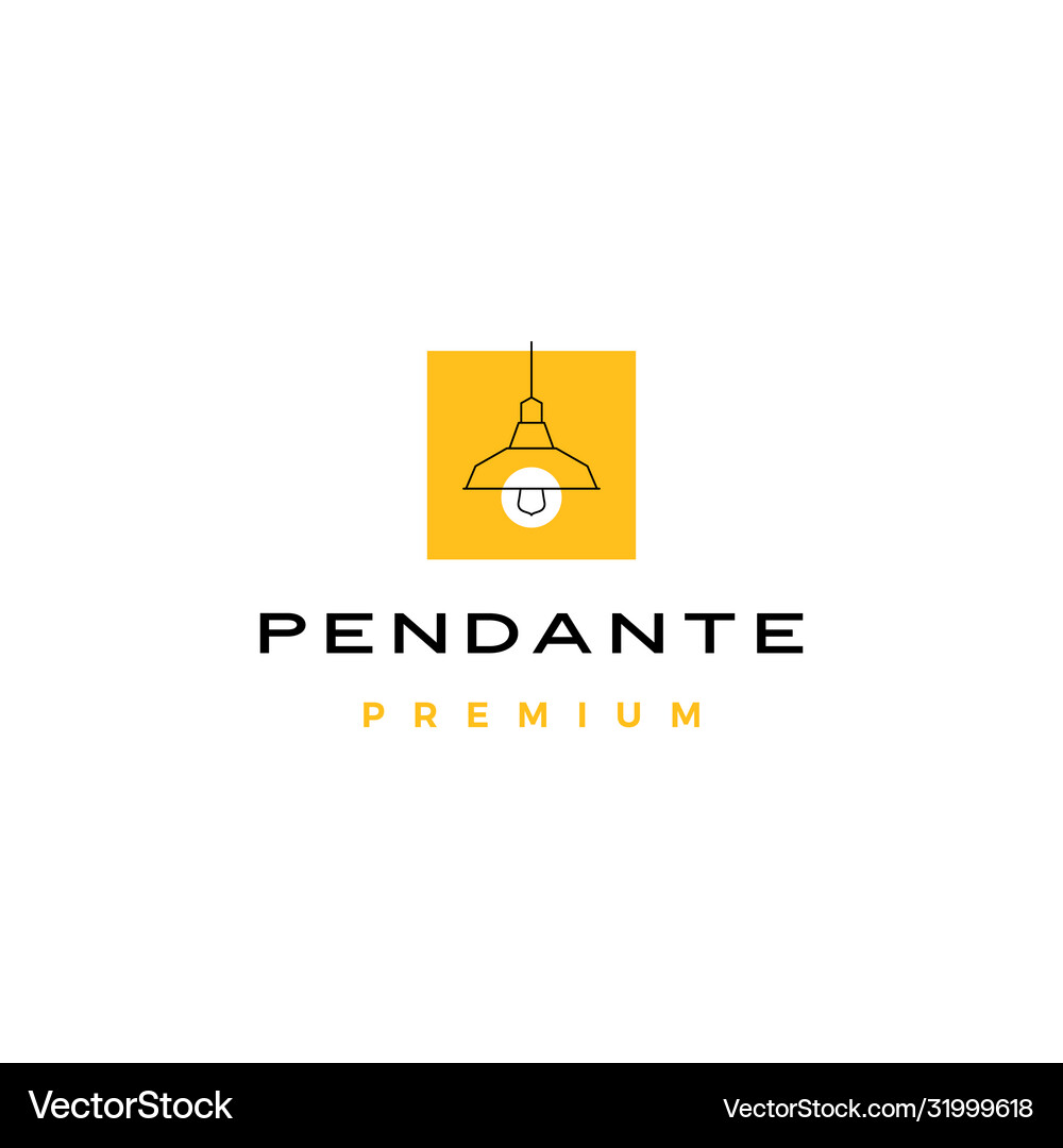 Industrial pendant hanging light interior logo Vector Image