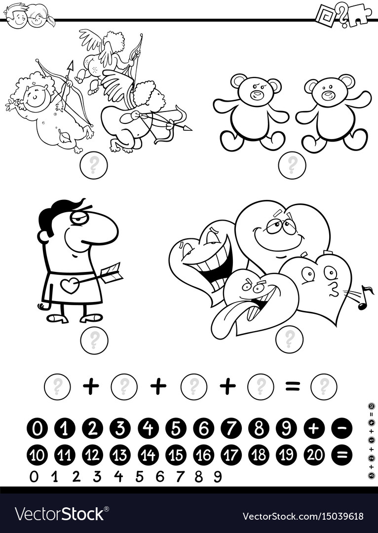 Mathematical activity coloring page Royalty Free Vector