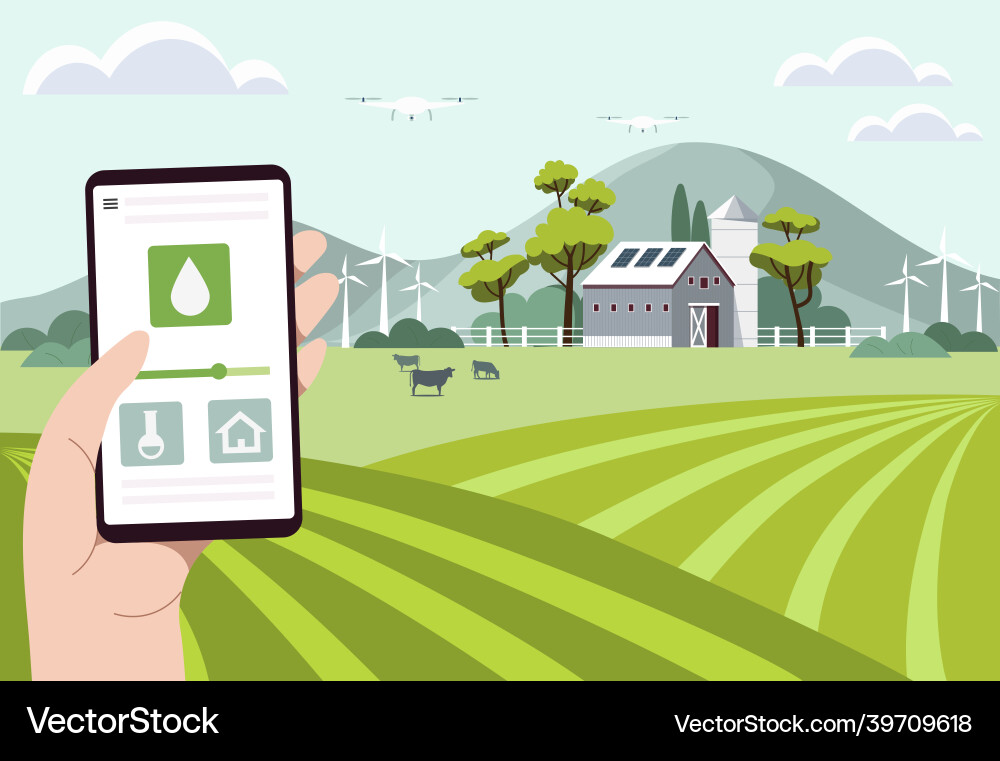 Modern farming concept Royalty Free Vector Image