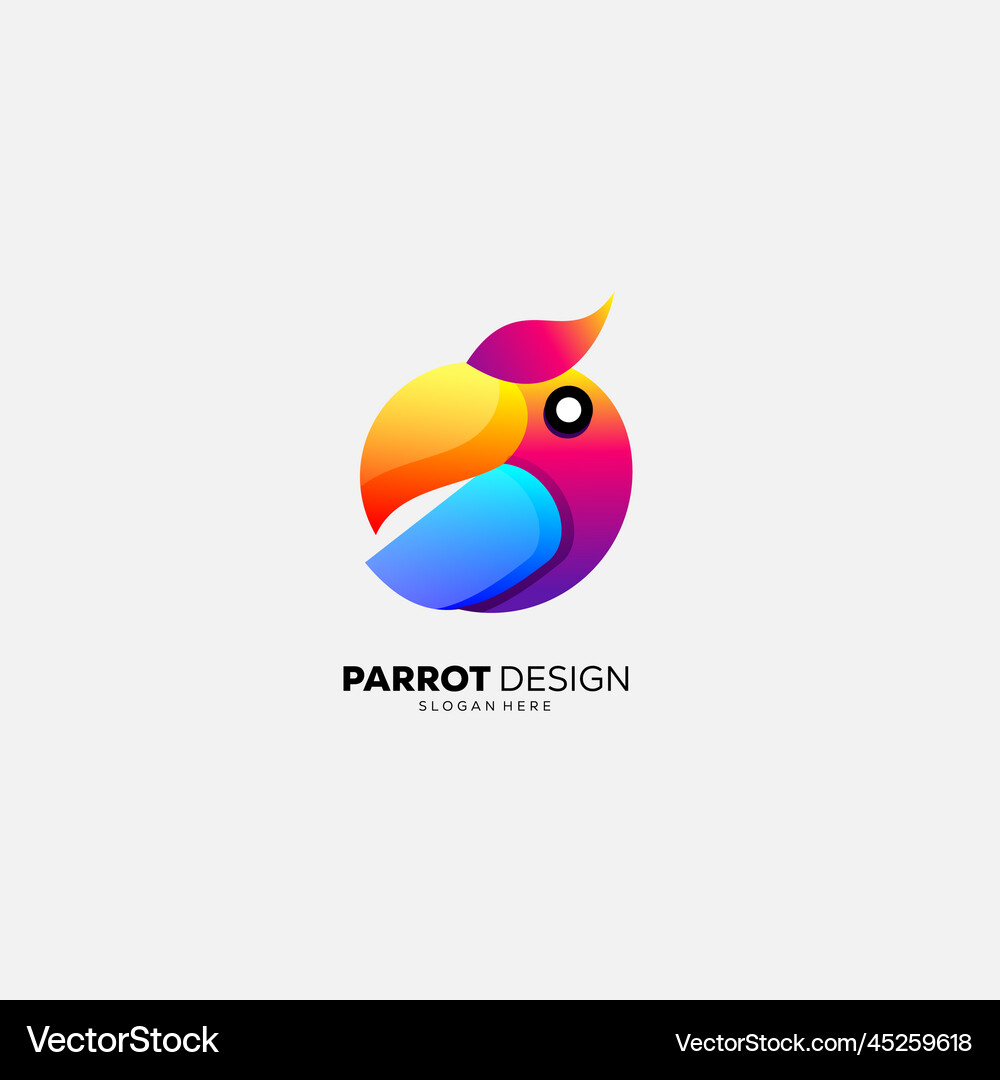 Parrot logo icon colorful design Royalty Free Vector Image