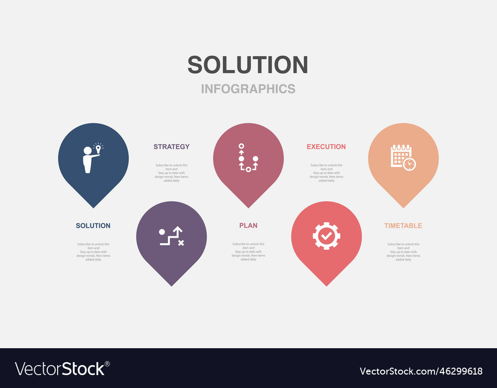 Solution strategy plan execution timetable Vector Image