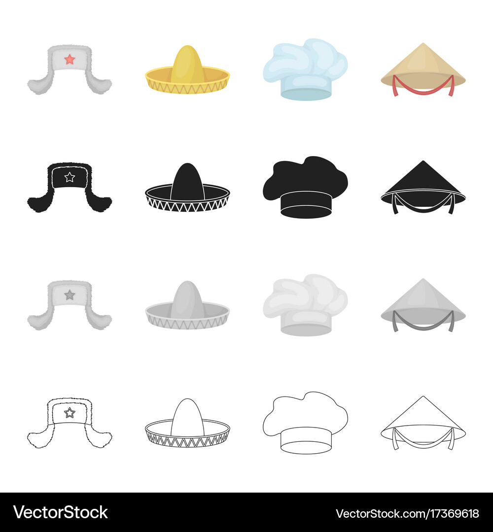 Sombrero cap a cook chinese cone Royalty Free Vector Image