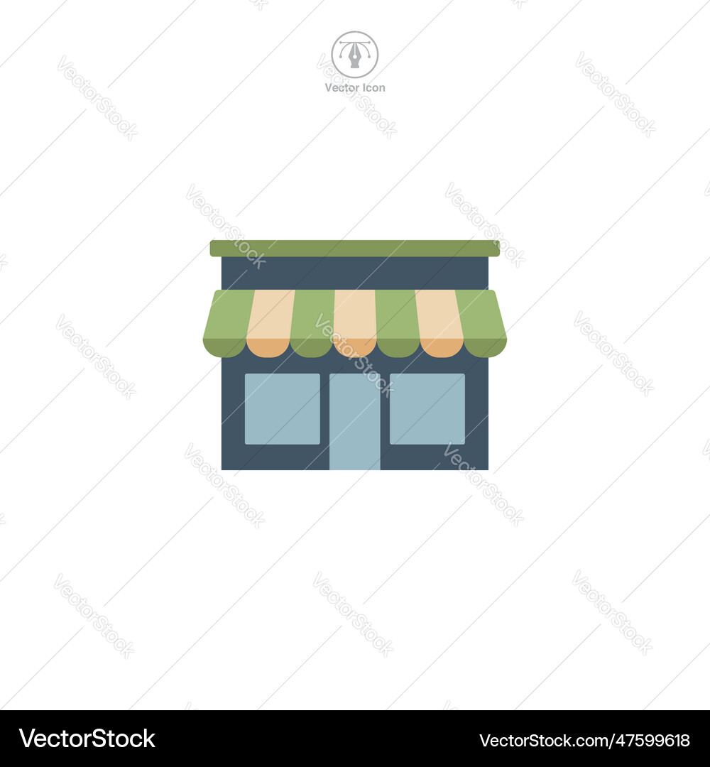 Store icon portrays a stylized retail outlet Vector Image