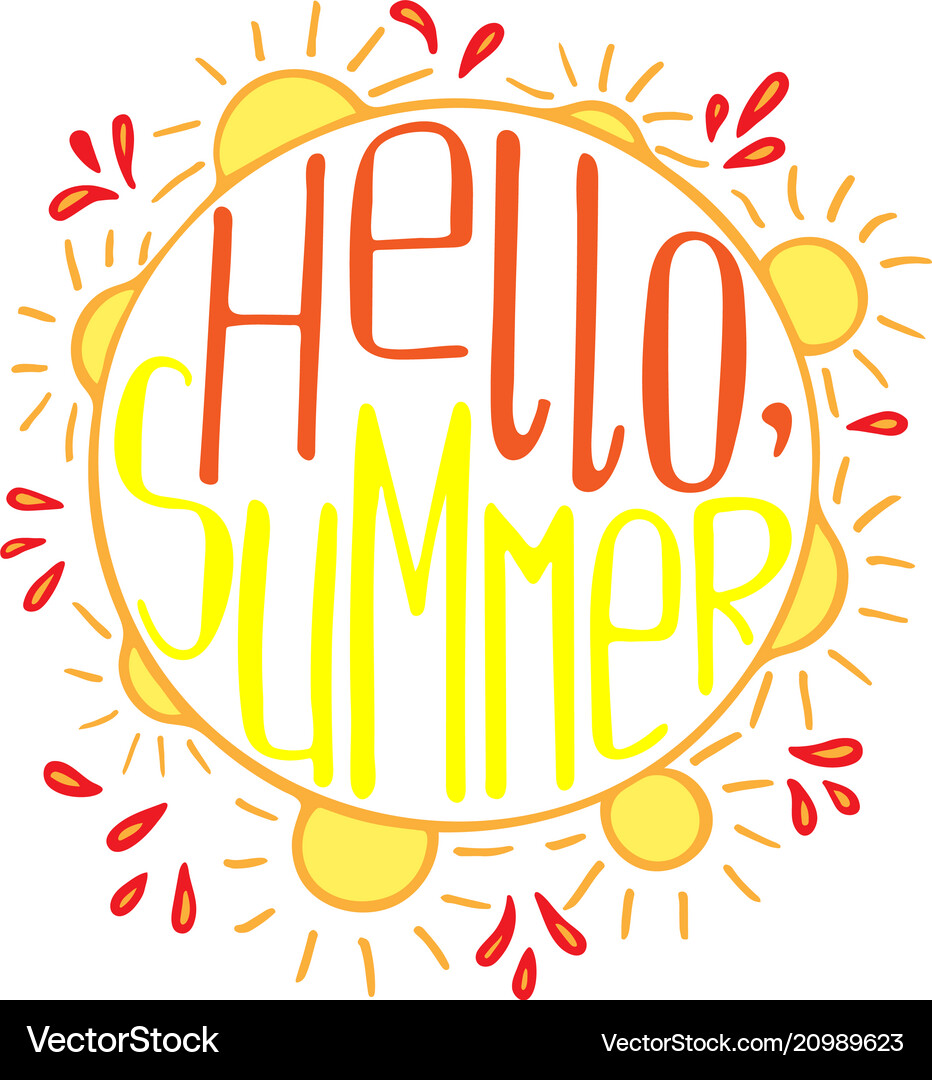 A hand-drawn lettering for the summer Royalty Free Vector