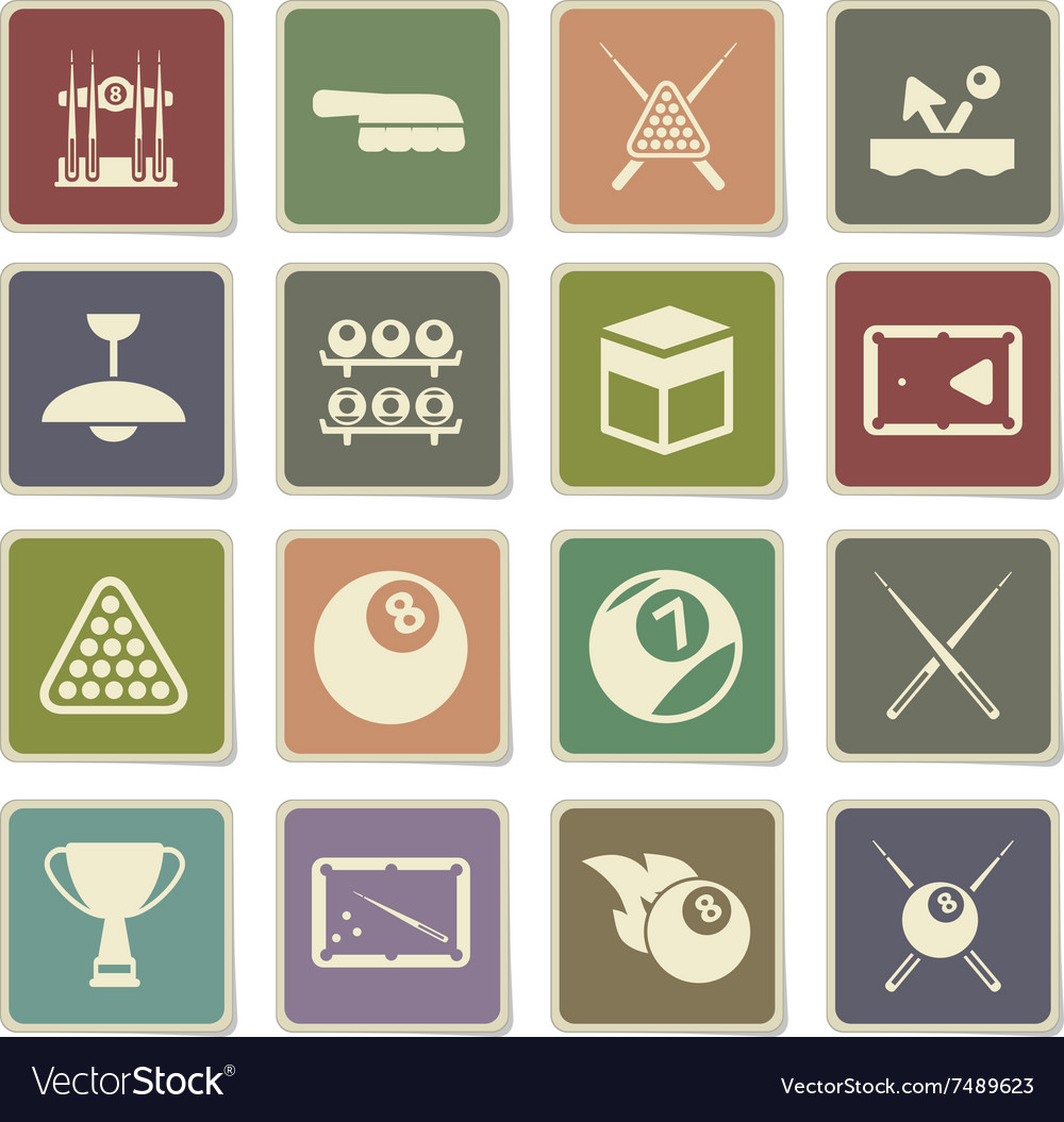 Billiards Simply Icons Royalty Free Vector Image