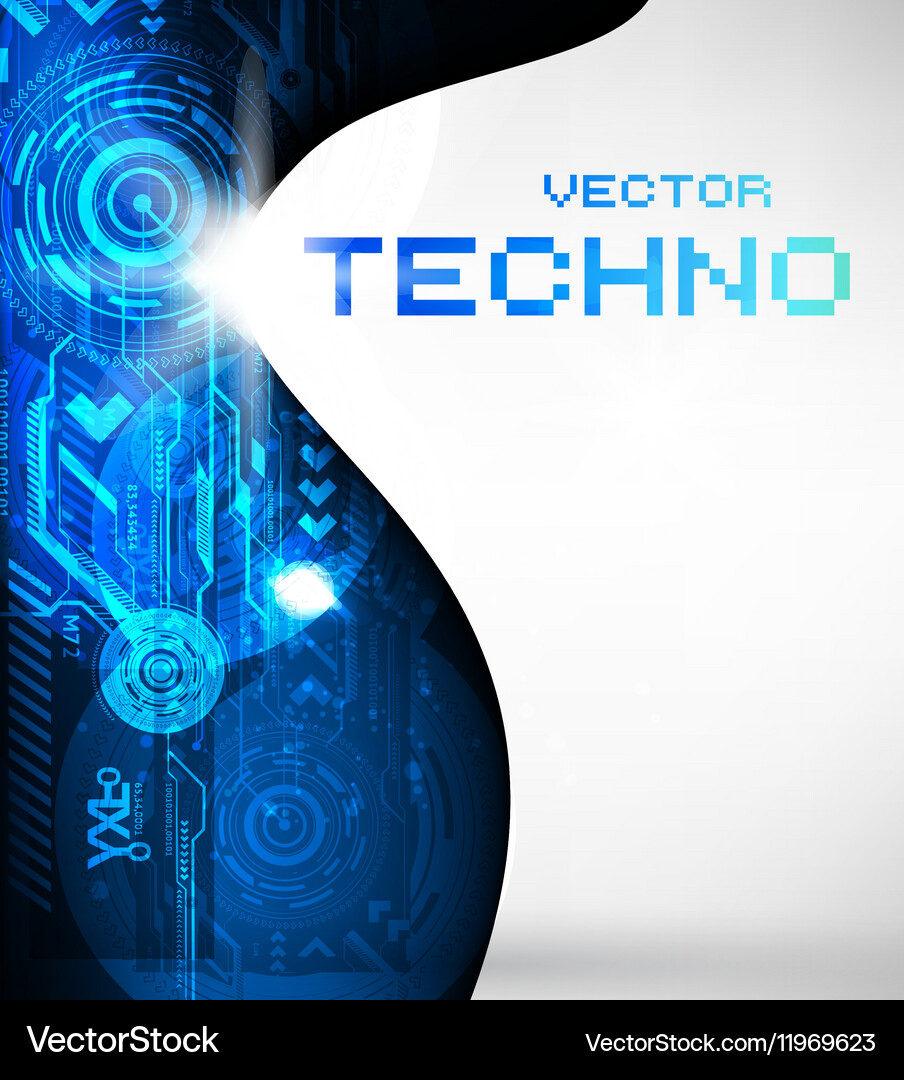 Blue techno background Royalty Free Vector Image