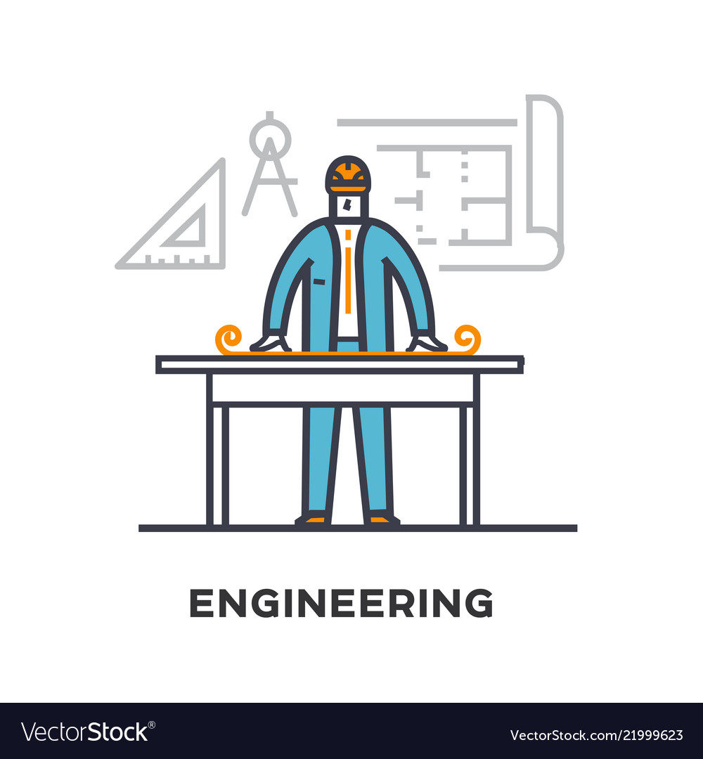 Builder drawing a building plan Royalty Free Vector Image