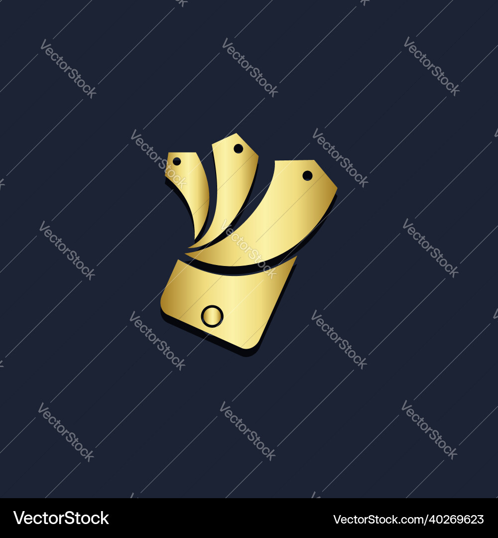 Coupon paper abstract gold logo Royalty Free Vector Image