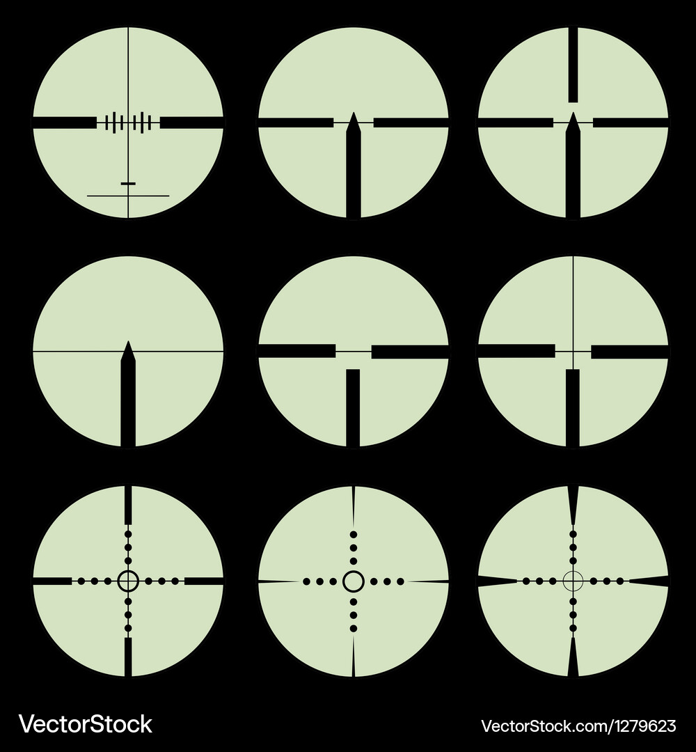 Cross hair and target set Royalty Free Vector Image