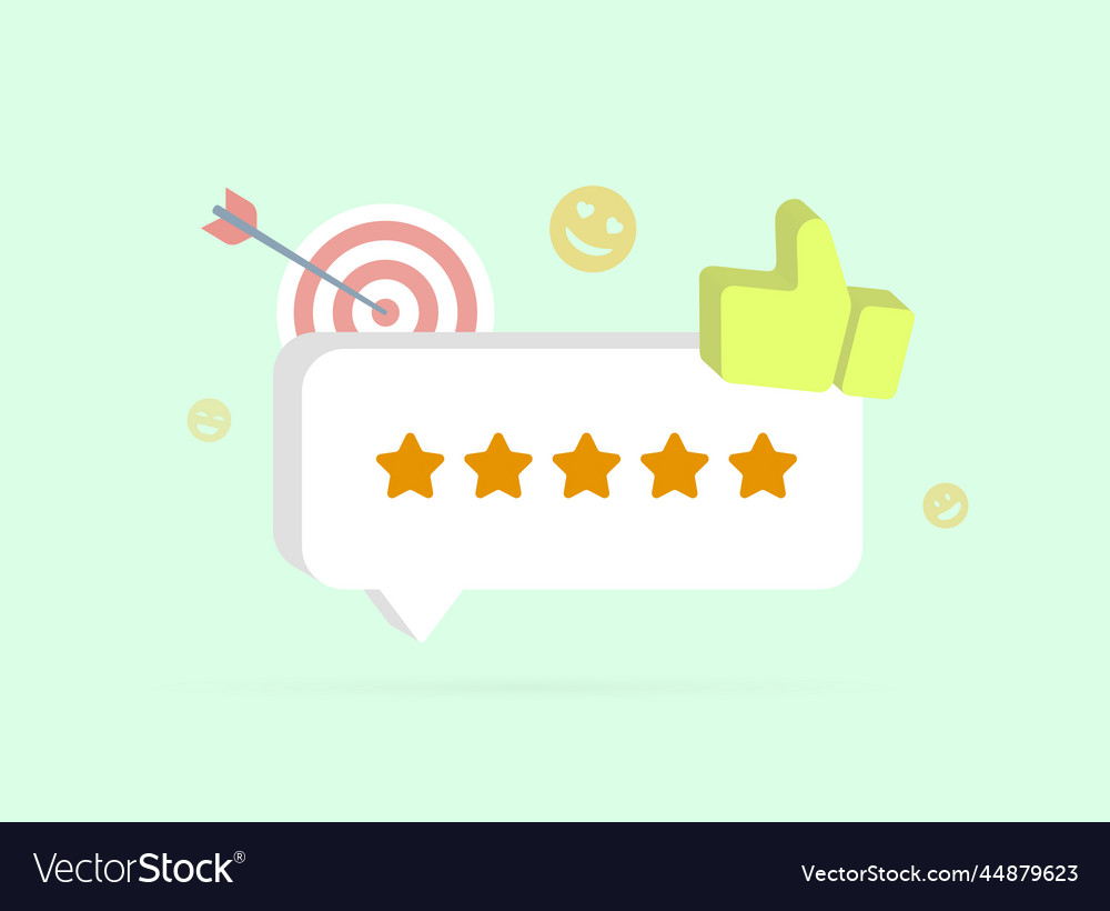 Customer satisfaction concept with five star Vector Image