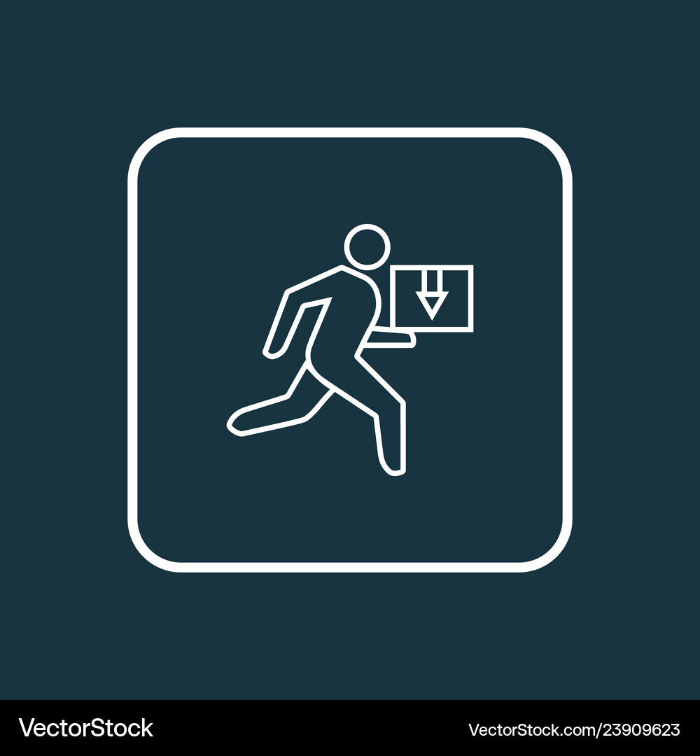 Delivery man icon line symbol premium quality Vector Image