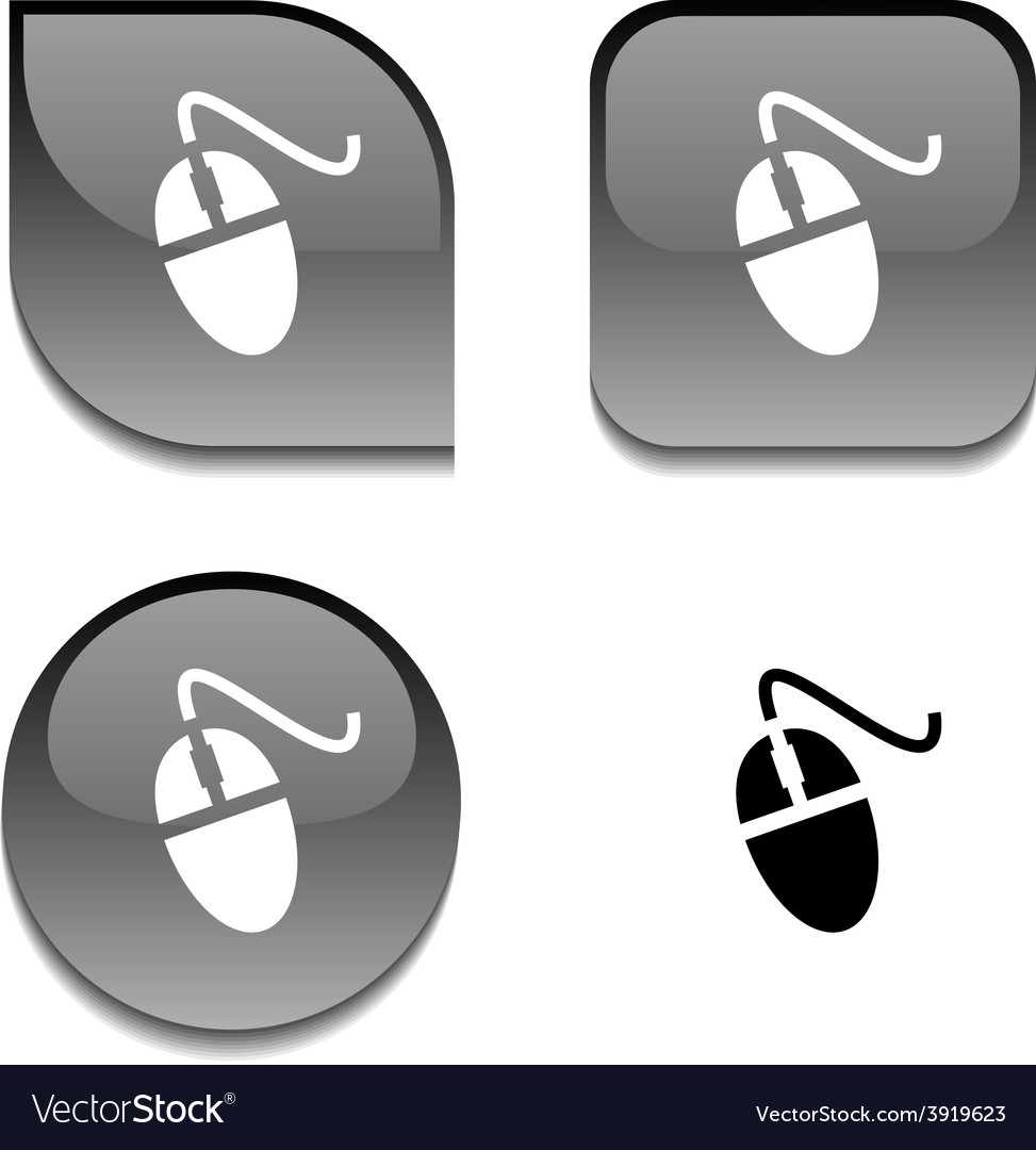 Mouse glossy button Royalty Free Vector Image - VectorStock