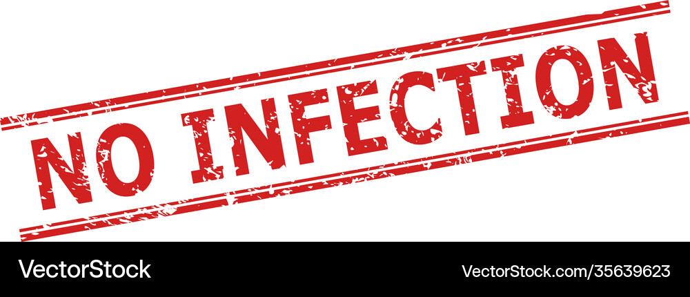 No infection watermark with scratched style Vector Image