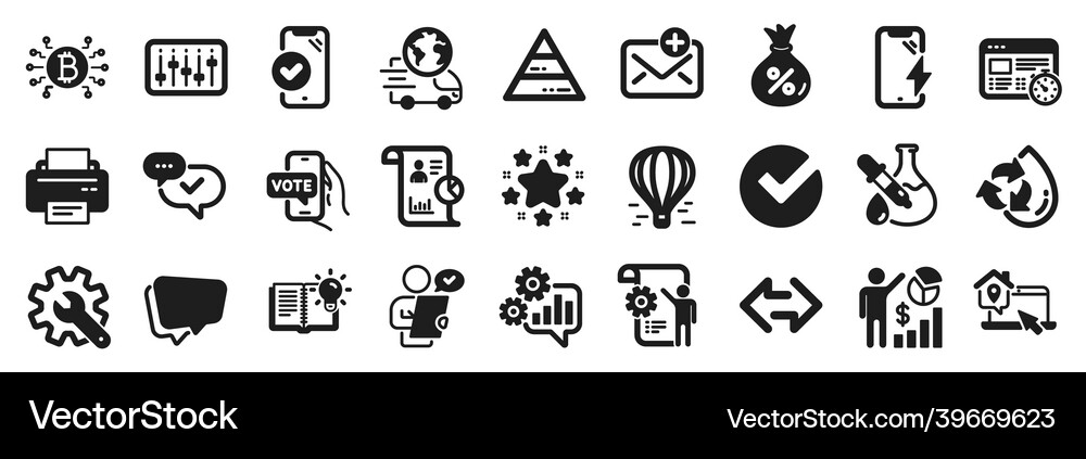 Set of technology icons such as speech bubble Vector Image