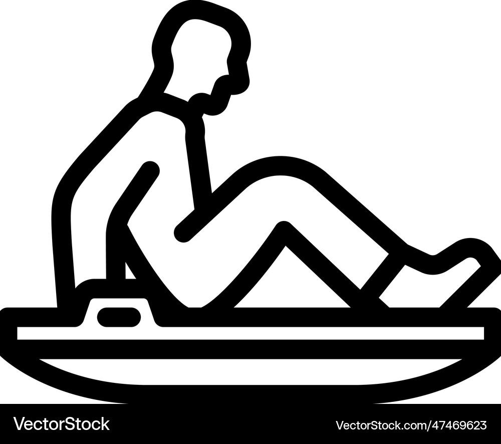 Sledding winter season line icon Royalty Free Vector Image