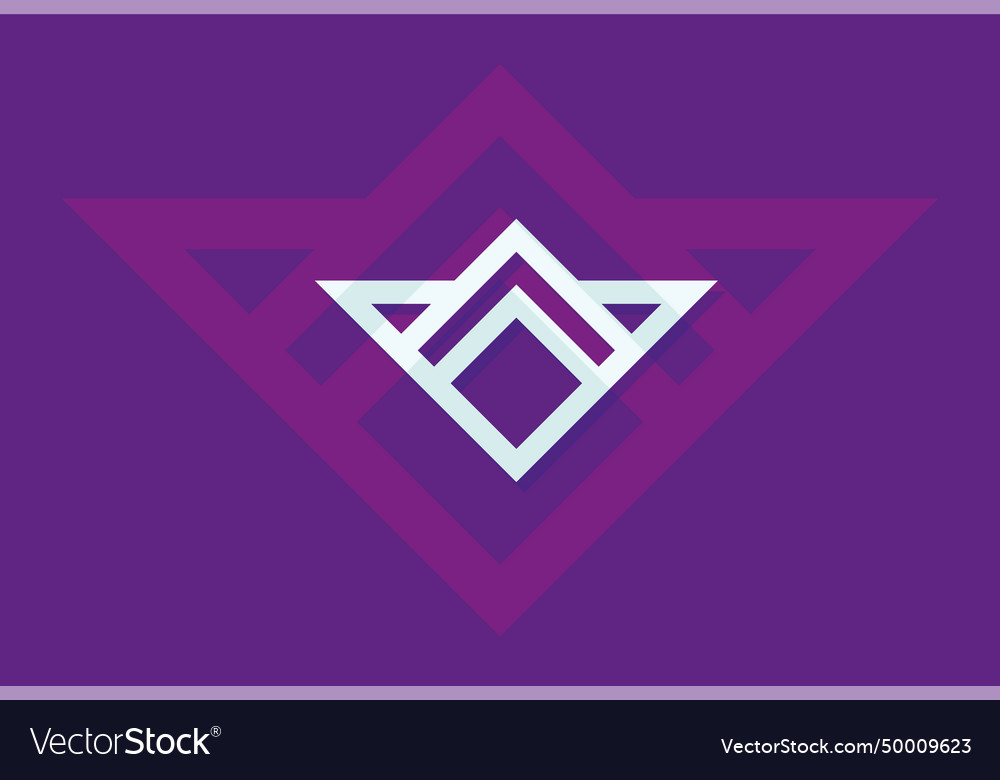 Square rhombus logo abstract design linear outline