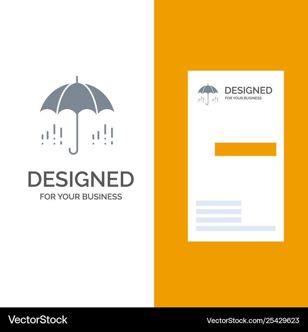 Umbrella rain weather spring grey logo design Vector Image