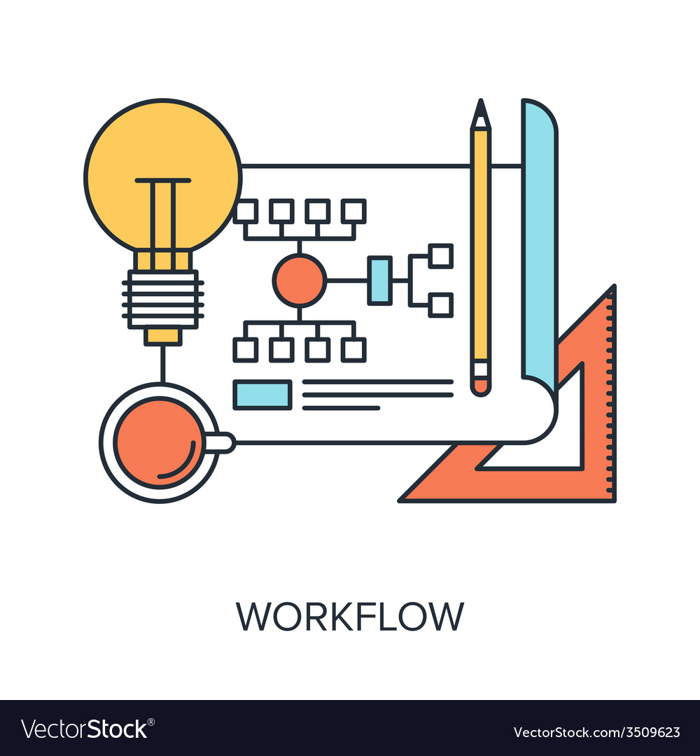 Workflow Royalty Free Vector Image - VectorStock Workflow Royalty Free Vector Image - VectorStock