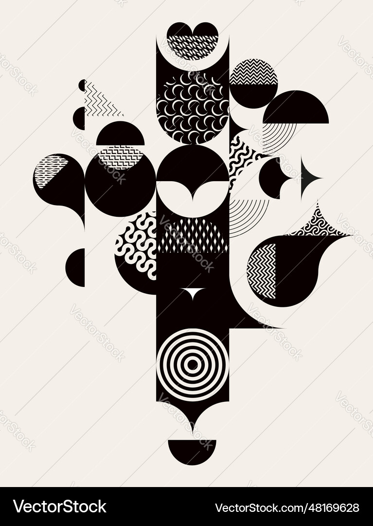 Art monochrome geometric poster abstract Vector Image