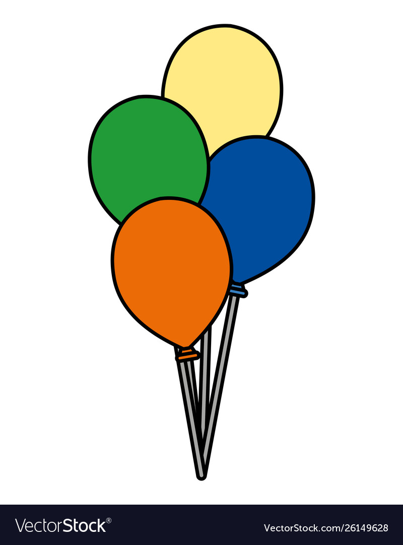 Balloons Helium Floating Decorative Icons Vector Image